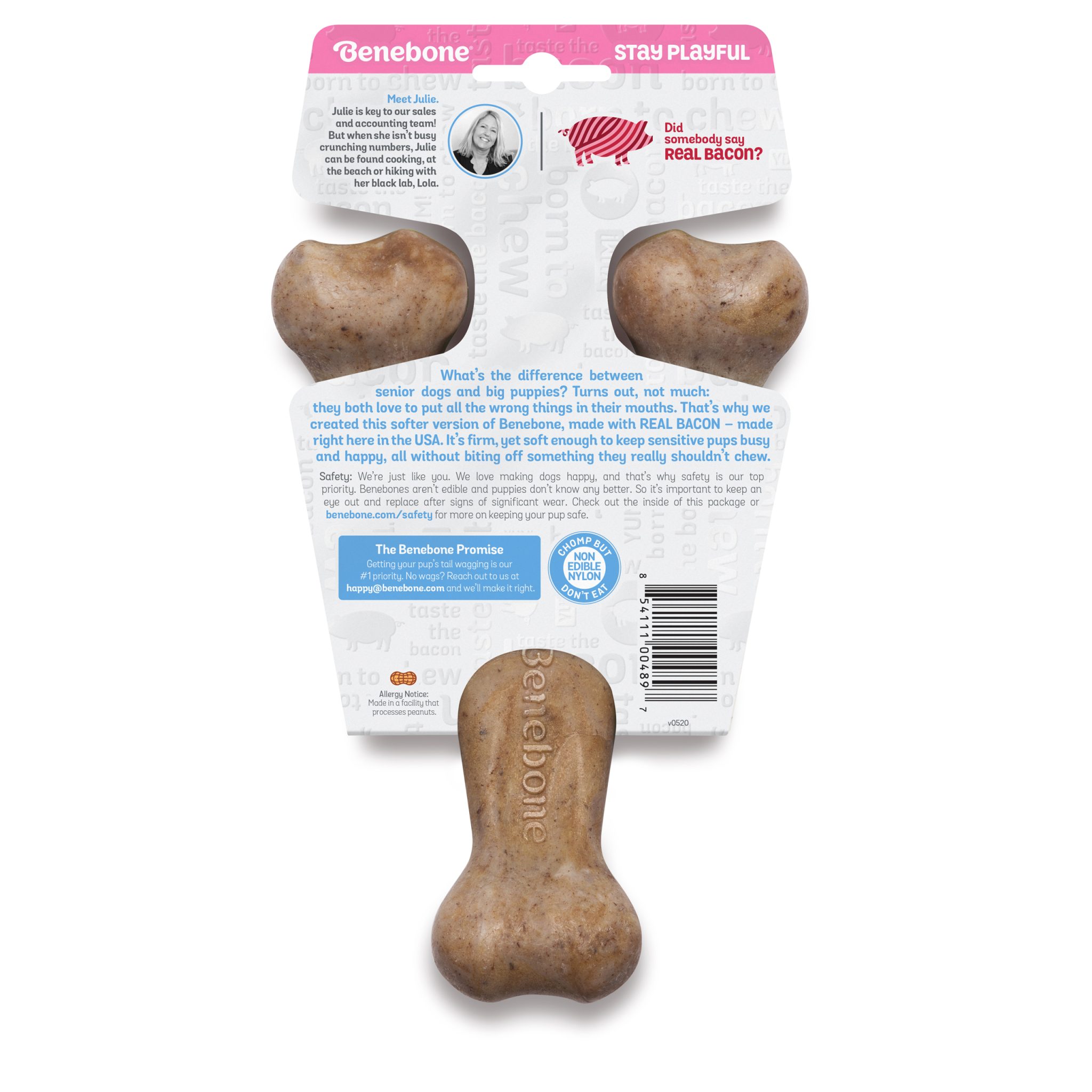 Benebone Puppy Wishbone - Bacon - MyPetZone